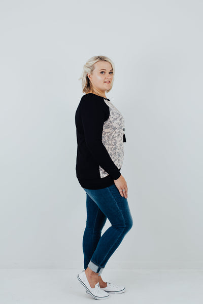 Penny Lou Long Sleeve Raglan Tee - The Georgie - Dainty – Penny Lou ...
